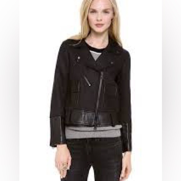 Club Monaco | Jackets & Coats | Club Monaco Black Moto Jacket With ...